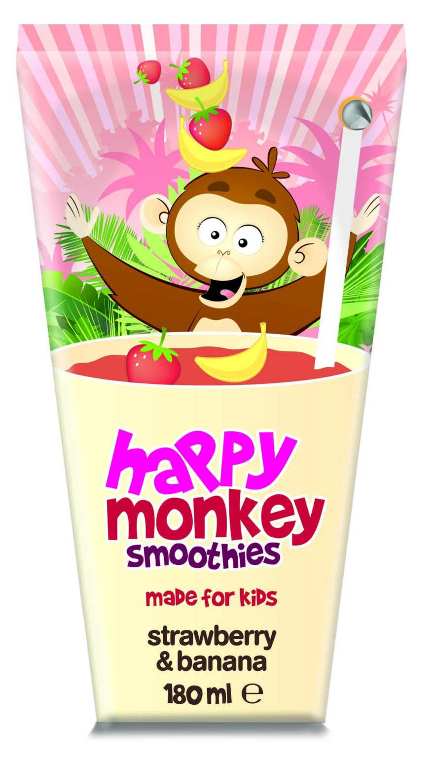 Happy Monkey - Strawberry & Banana Smoothies (6x4pack) | Steindal